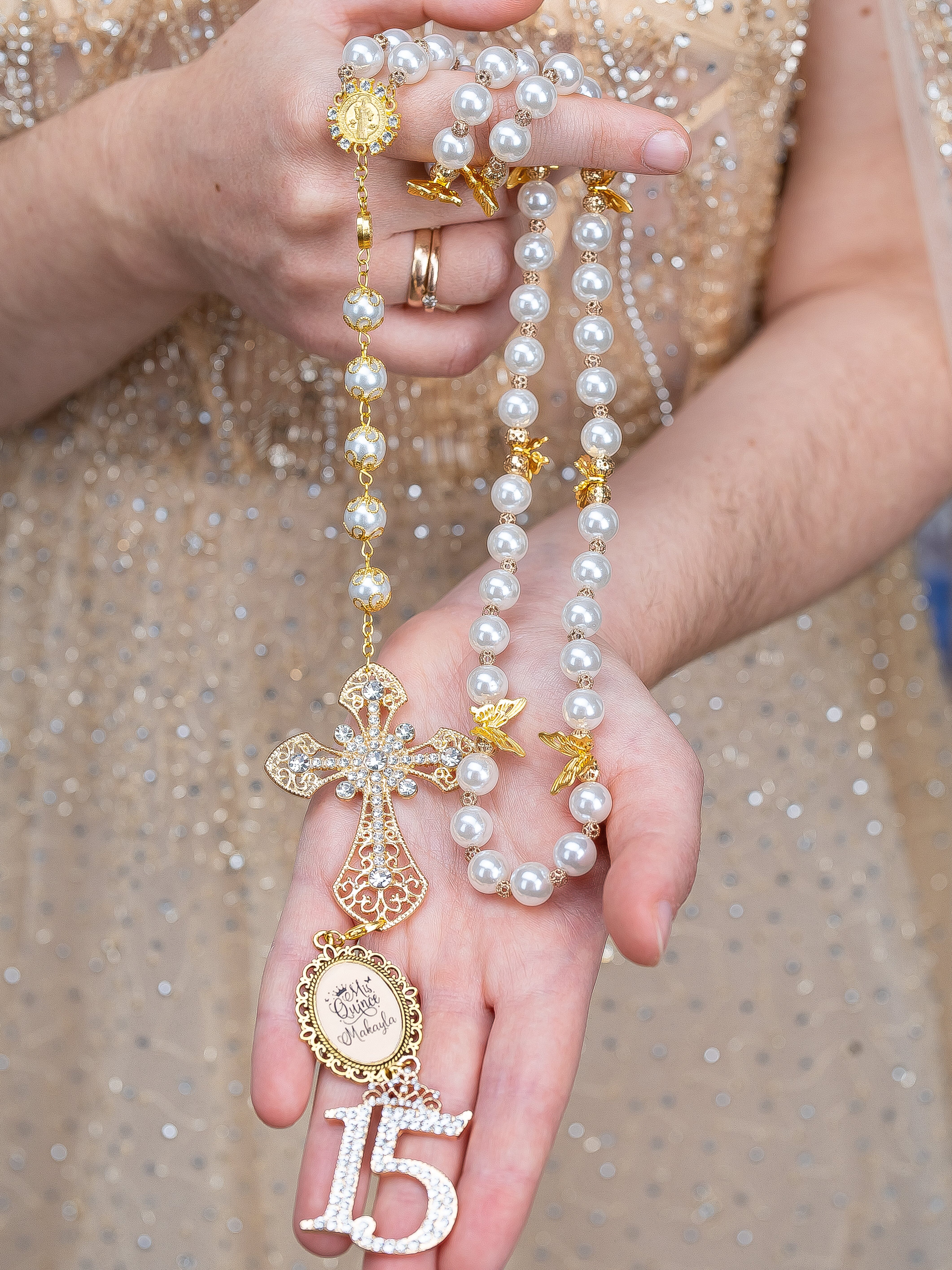 Quinceanera Rosary | Mis Quince Rosario | Personalized Rosary Mis XV ...
