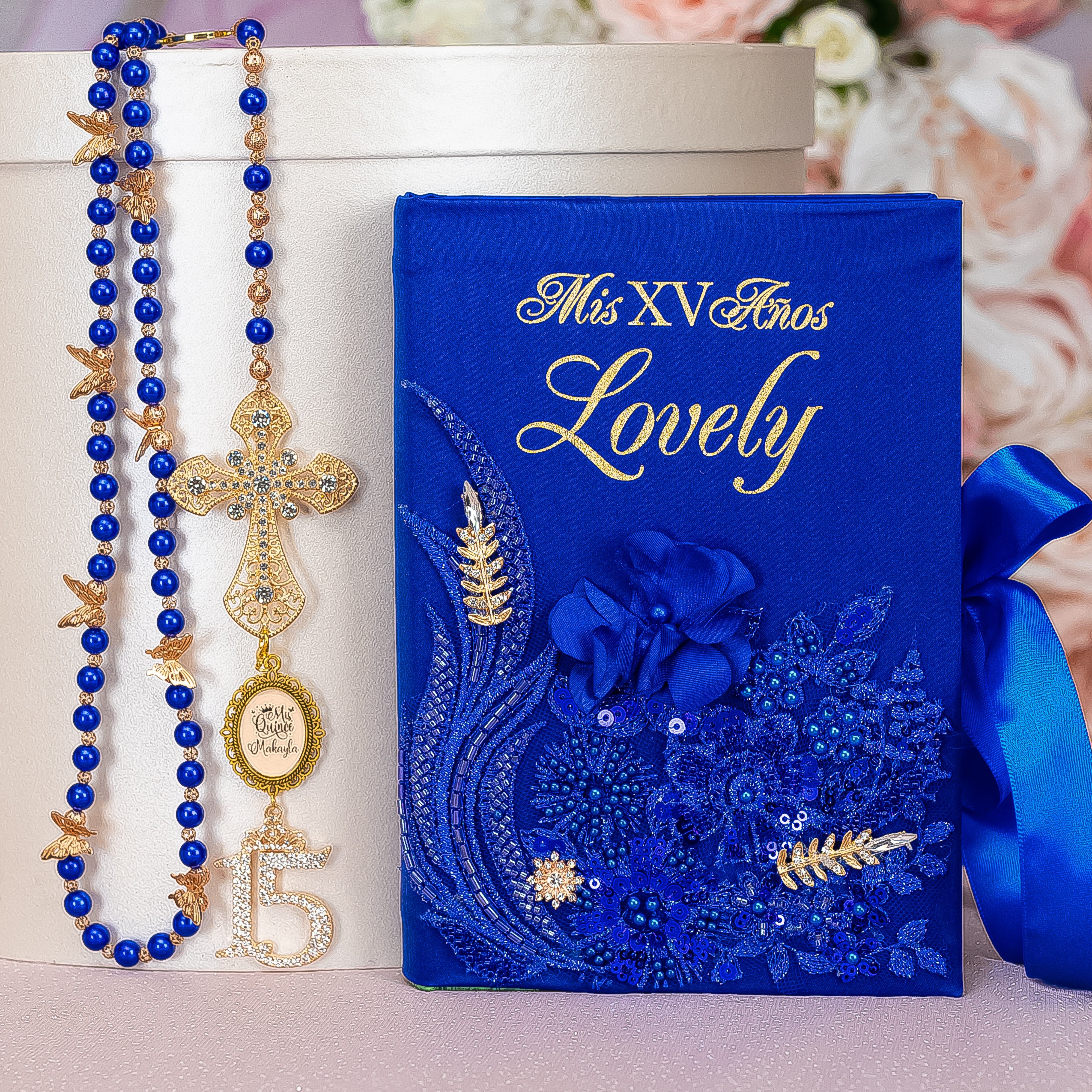 Quinceanera Bible + Rosary | Mis quince Personalized Rosaries & Bible ...