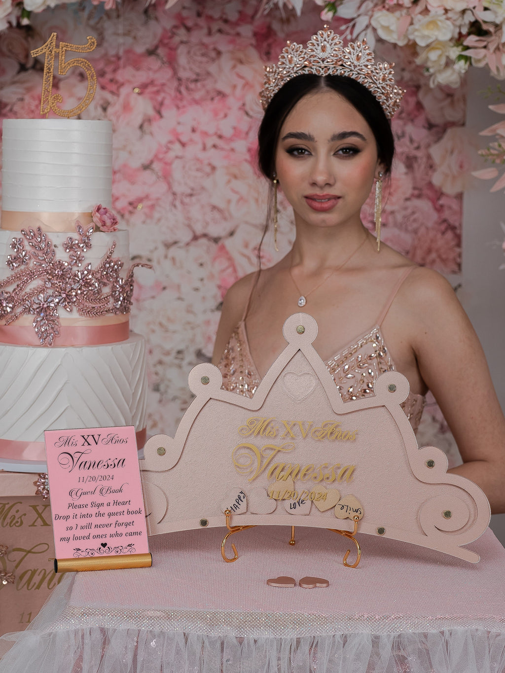 Rose Gold quinceanera guest book - Quince Sign in Book / quinceanera-decor