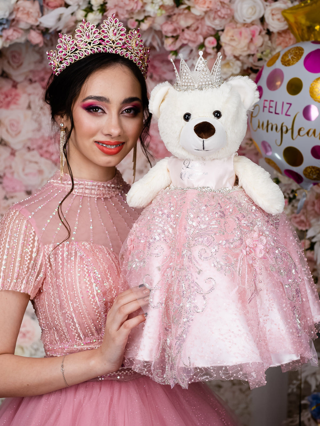 Pink el Ultimo Oso de Peluche for quinceanera / quinceanera-decor