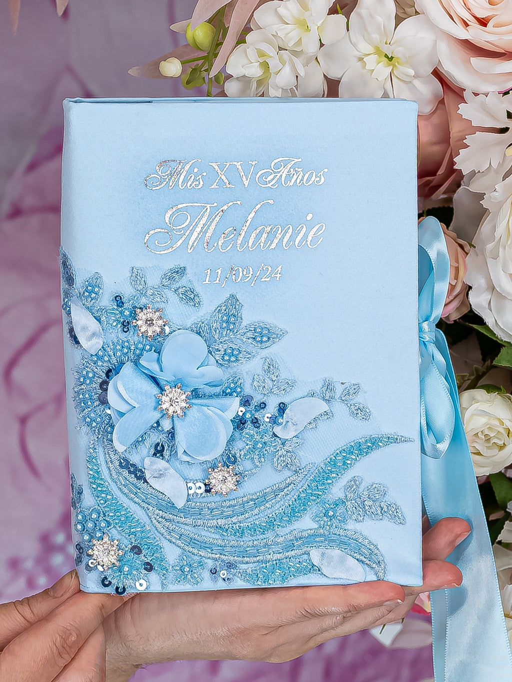 Azul celeste Quinceanera Bible | Personalized Quince Bible ...