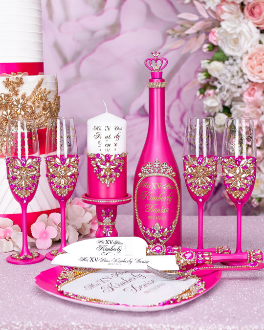 Fuchsia quinceanera decorations | Hot Pink Quince centerpieces / Page 4 ...