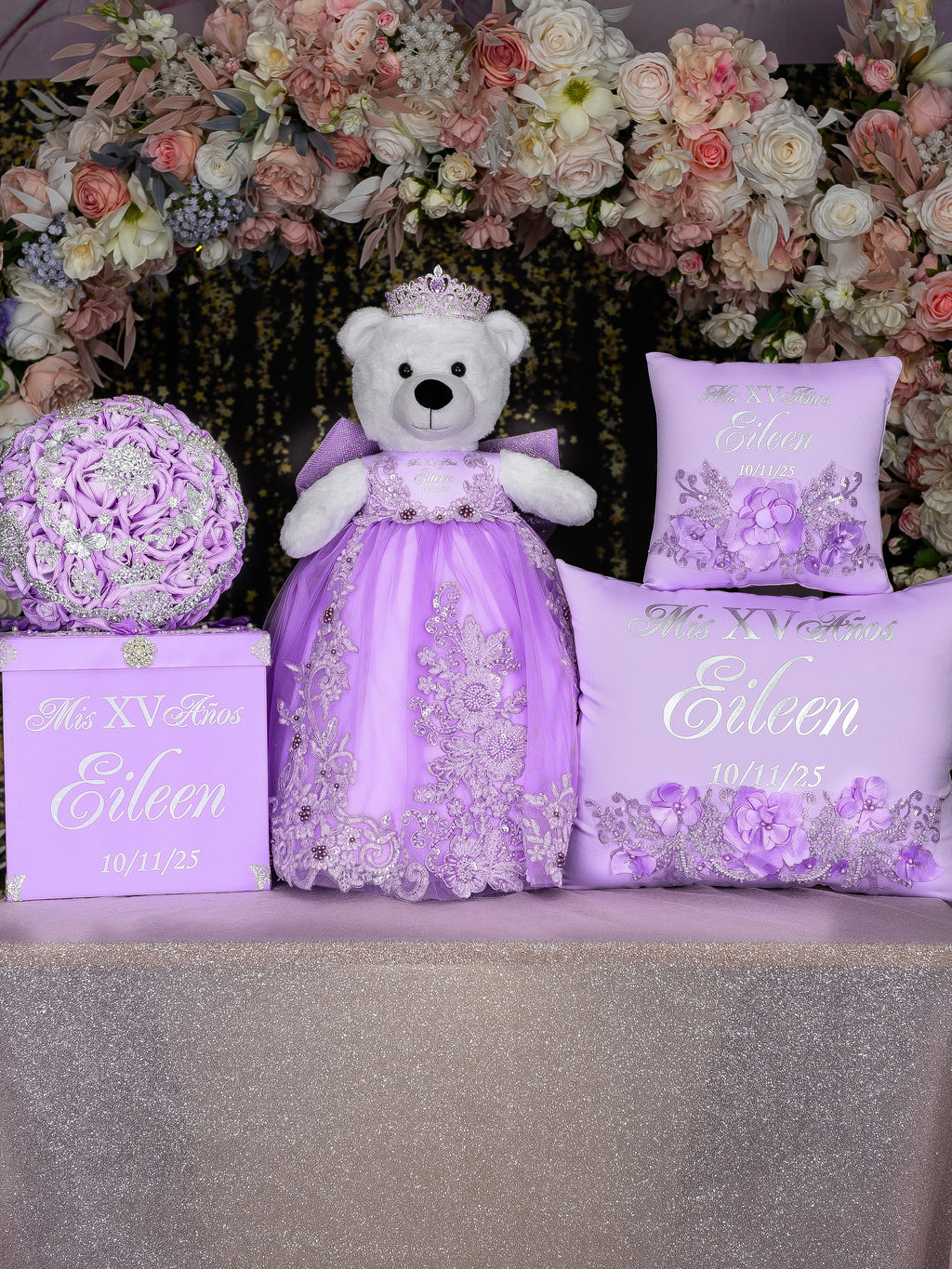 Lilac with Silver Quinceañera Package 3 | Personalized Set ...