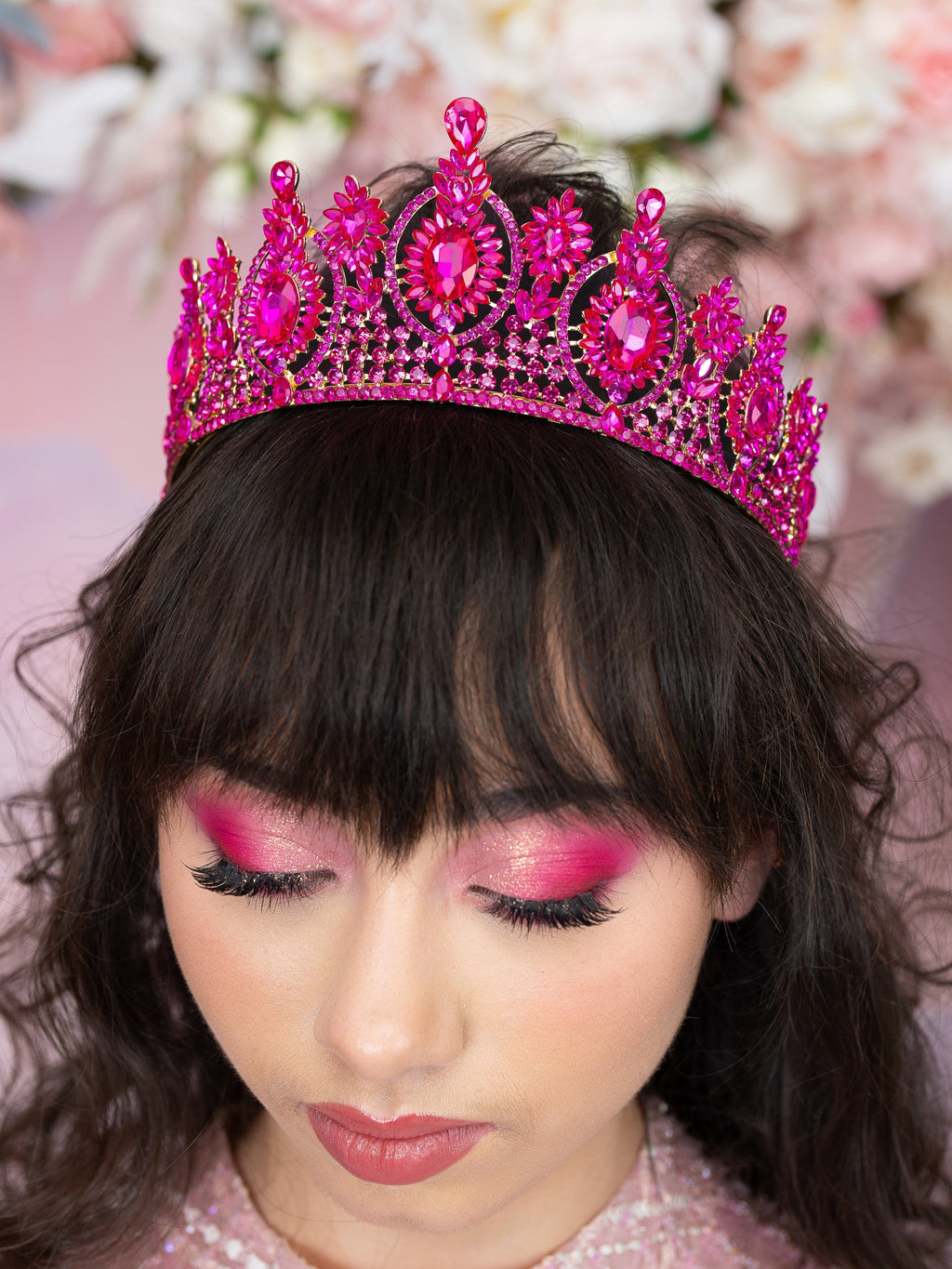 Fuchsia quinceanera Tiara | Magenta Crown | Rosa fuerte Corona ...