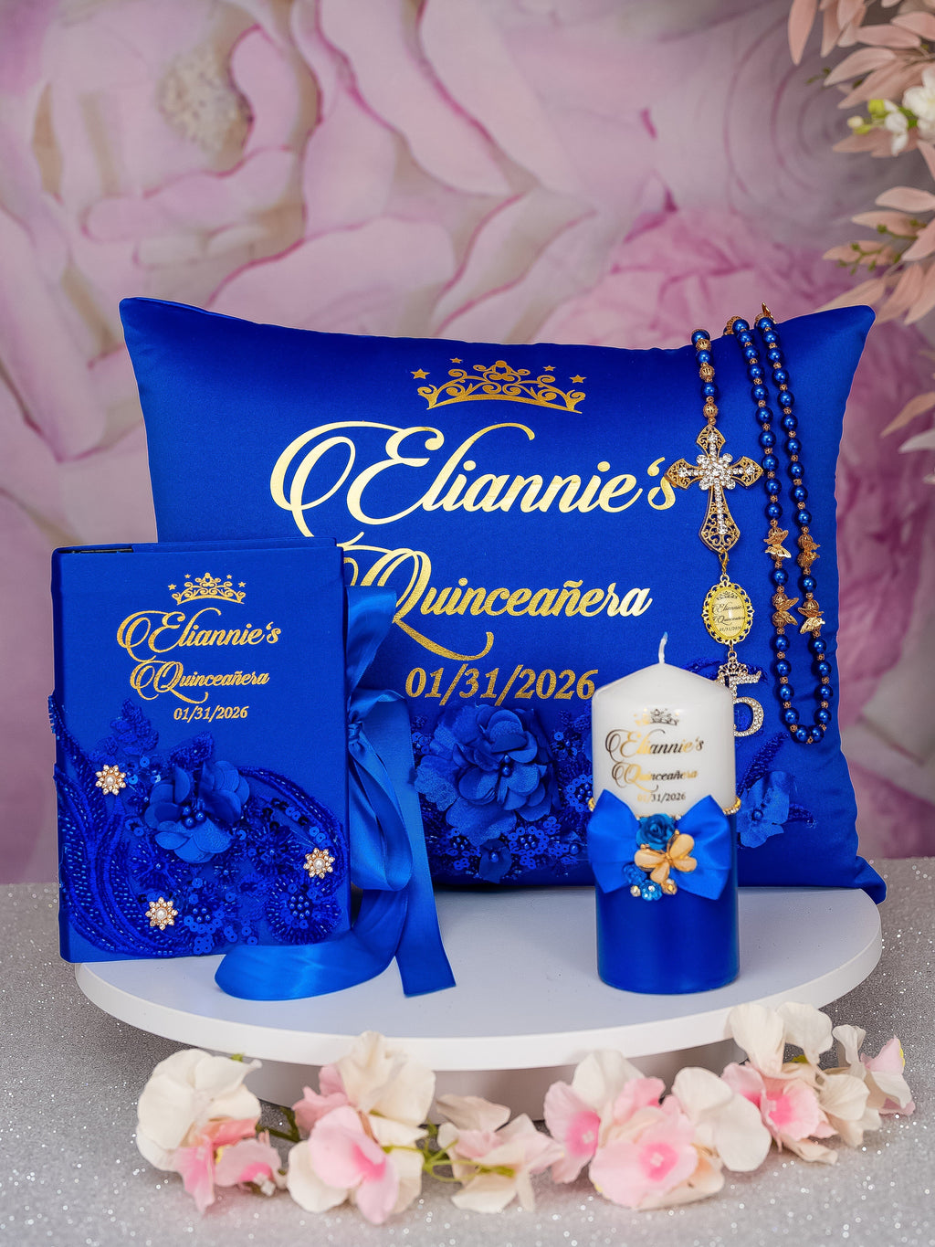 Royal Blue with Gold Butterfly Mass Quinceanera Package / quinceanera-decor