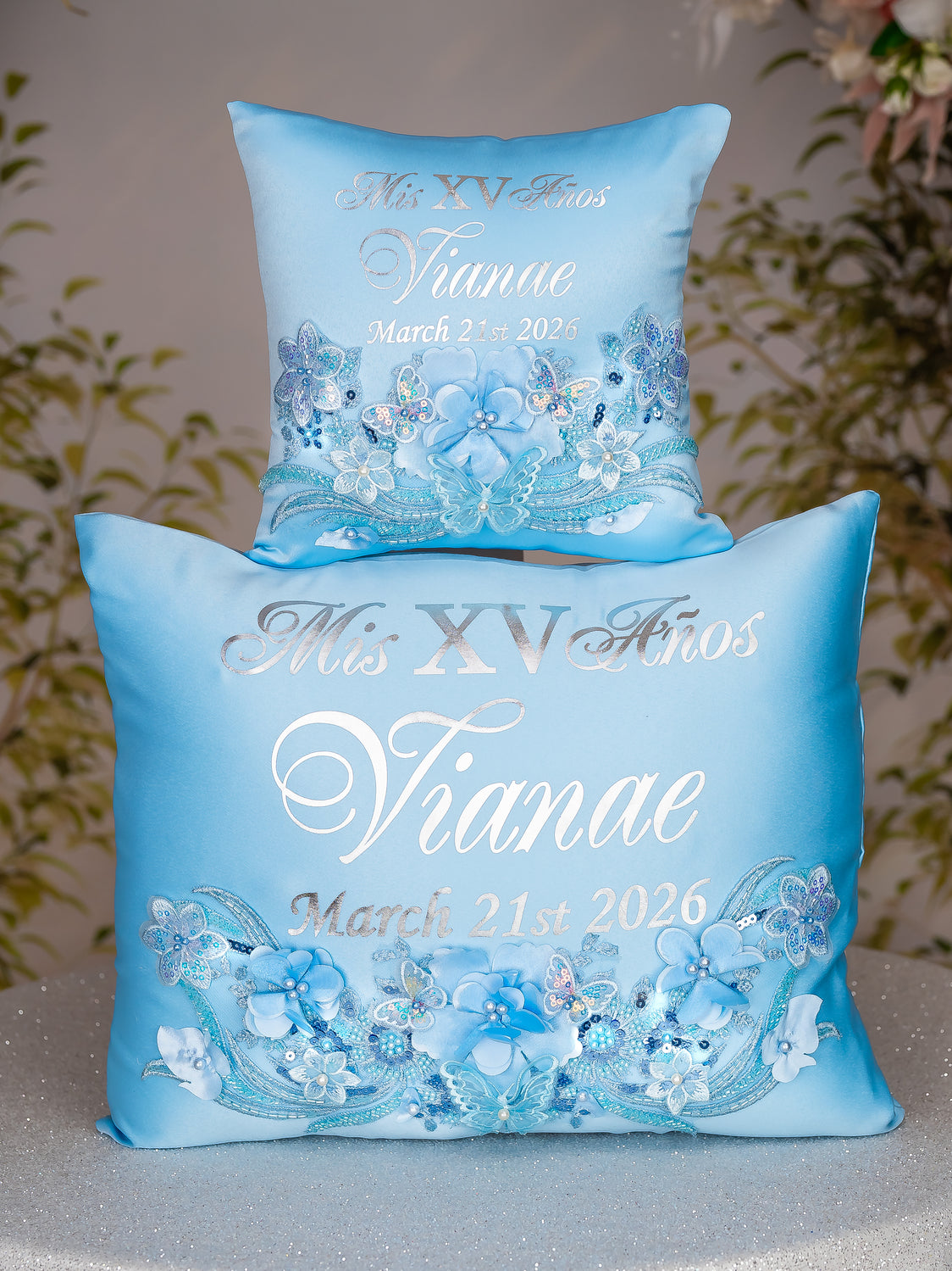 Light blue full quinceanera package / quinceanera-decor