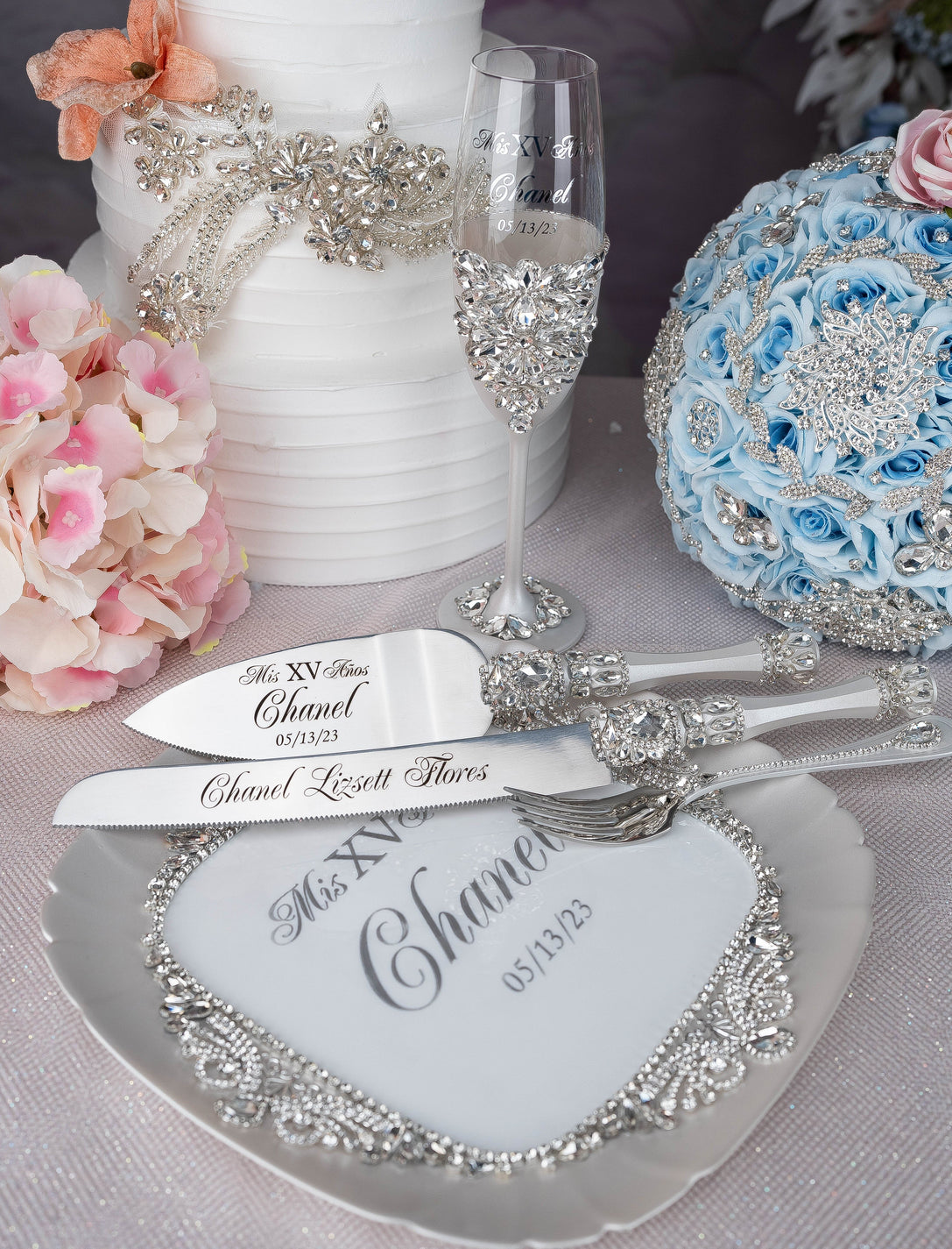 Silver Quinceanera Brindis Package - Silver Quince Brindis Bundles ...
