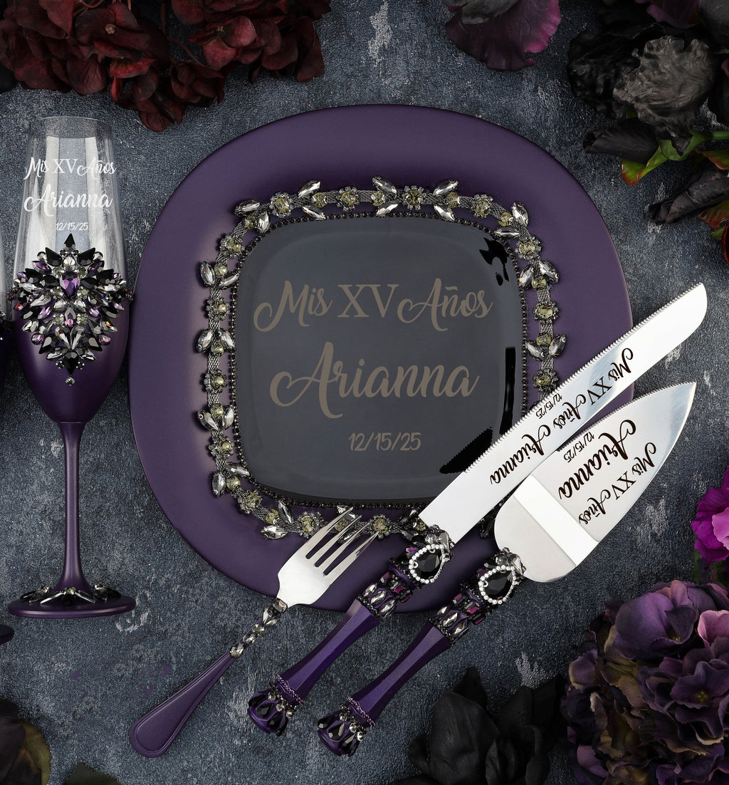 Purple Gothic Quinceanera Brindis Package - Corpse Quince theme decor ...